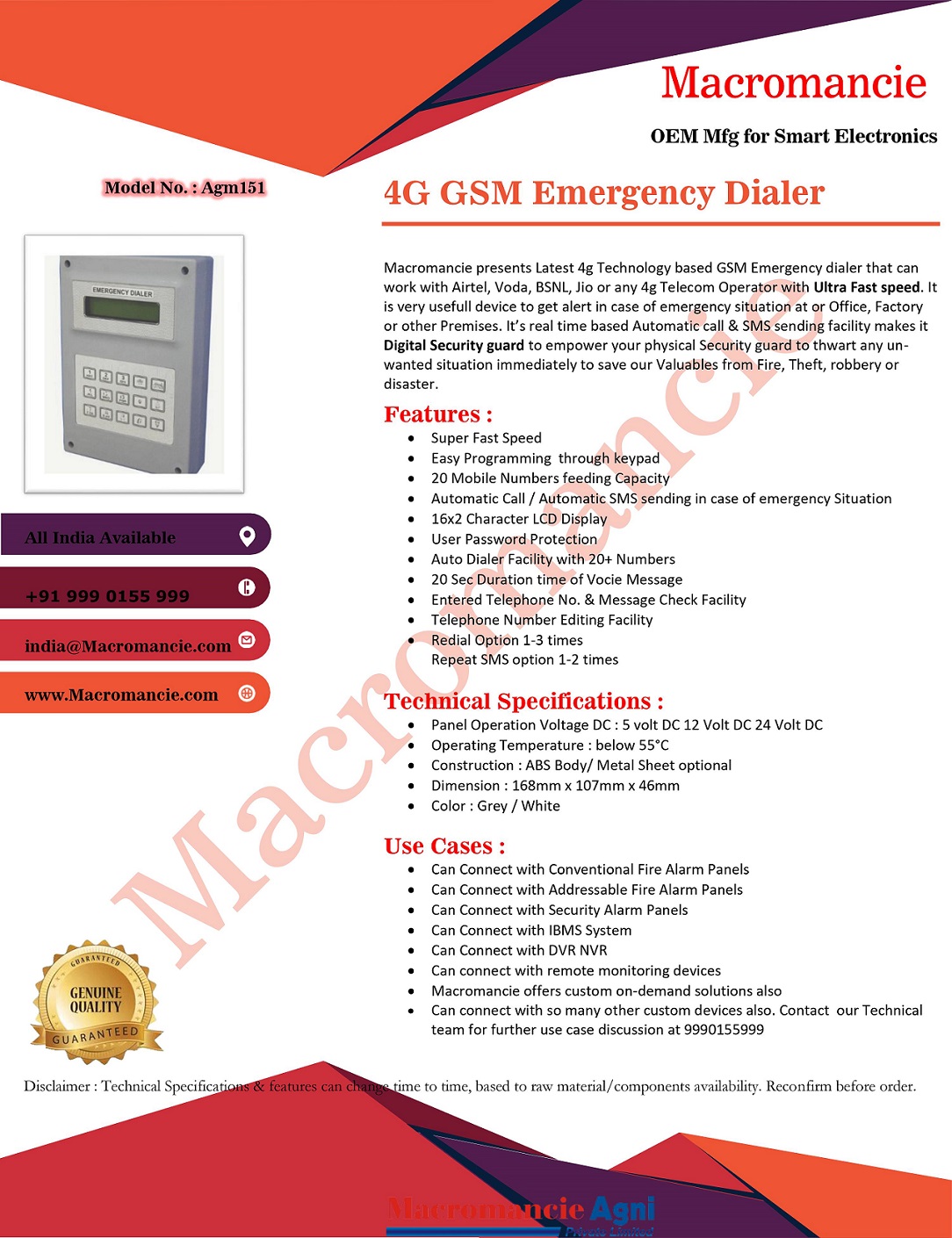 Emergency Dialer – 4g GSM Dialer with Multi Input SMS Option ...